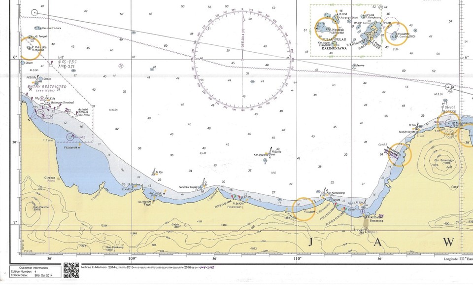 1066 Indonesia Java Sea Chart Map Maritime Marine Nautical Wall Paper ...