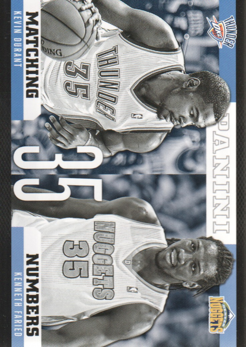 2012-13 Panini Matching Numbers Thunder Basketball Card #4 Kevin Durant ...