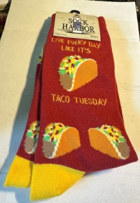 Sock Harbor Novelty Socks Men's Live Every Day Like's It's Taco Tuesday ...