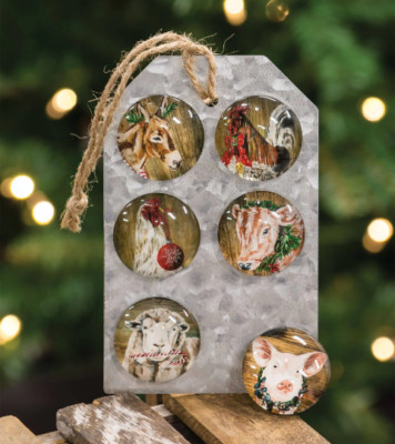 Rustic Farmhouse Christmas Farm Animal Refridgerator Magnets | eBay