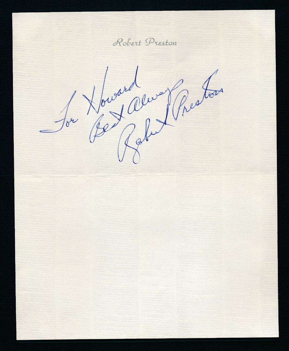 Robert Preston Autographed Items