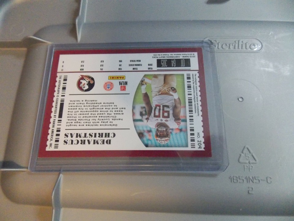 2019 Contenders Draft Picks Demarcus Christmas Draft Ticket Rookie Auto ...