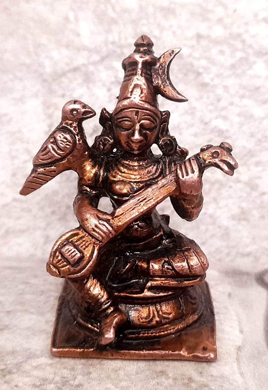Copper Handmade Goddess Raja Matangi Idol Statue Rich Patina Antique ...