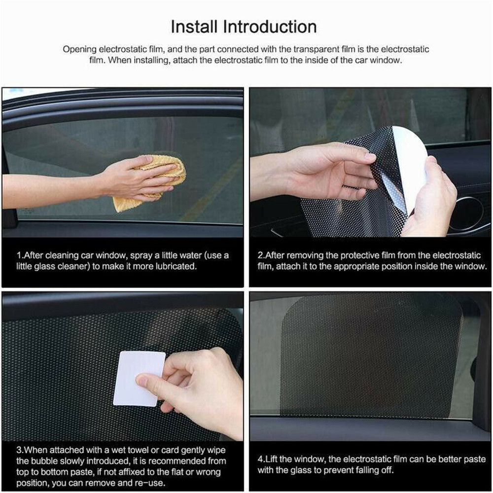 Side Window Sunshade Sun Shade Sticker Windshield Net Mesh Film UV ...