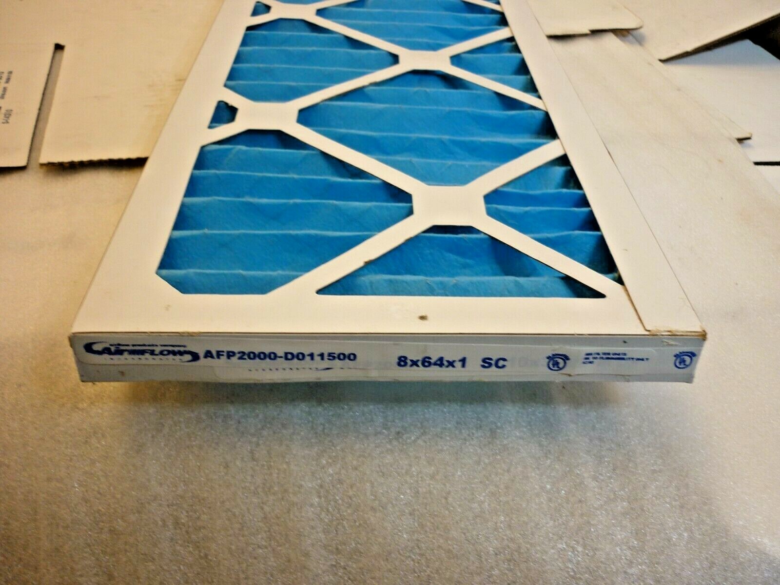 Airflow Products Pleated Air Filter 8 x 64 x 1, pn AFP2000-D011500 | eBay