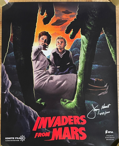 EXCELLENT COND. Invaders From Mars 16x20 Poster SIGNED By Jimmy Hunt ...