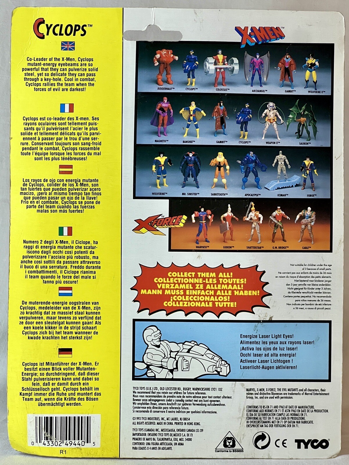 TYCO Uncanny x-Men Cyclops Laser Light Eyes Marvel 1993 | eBay