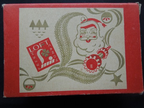 VINTAGE CARDBOARD CHRISTMAS CANDY BOX WITH SANTA - LOFT FRESH CANDY | eBay