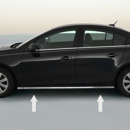 ROCKER PANEL CHROME TRIM SIDE MOLDING For CHEVY CRUZE 10 11 12 13 14 15 ...