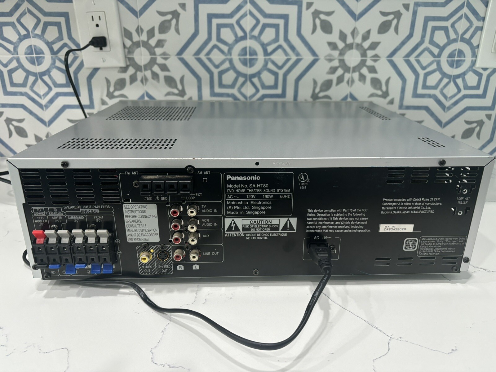 Panasonic SA-HT80 Home Theater System CD DVD Changer 5.1 Channel Audio ...