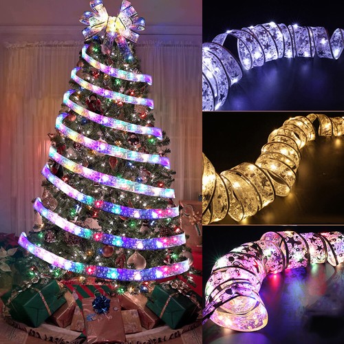 LED Christmas Tree String Light 4M 40LEDs Xmas Silk Ribbon Fairy Strip ...