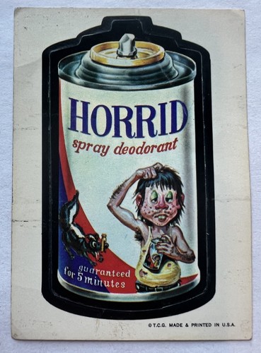 1973 Topps Wacky Packages 1st Series 1 HORRID SPRAY DEODORANT white ...