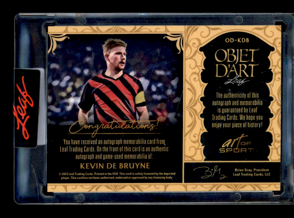 2023 Leaf Art of Sport OD-KDB Kevin De Bruyne Objet D'art Patch Red ...