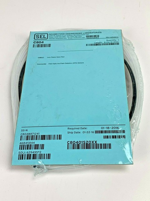 Schweitzer SEL-C804 Fiber Optic Arc-Flash Detection Sensors C80401S20XX ...