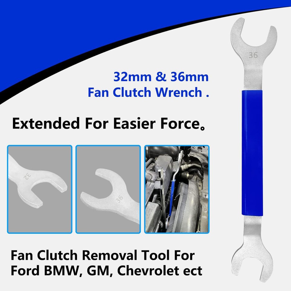 1 Set 32mm&36mm Fan Clutch Nut Wrench Clutch Holder Removal Tool For ...