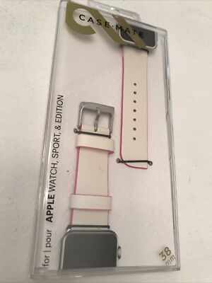 case mate watch strap white pink trim new apple watch | eBay