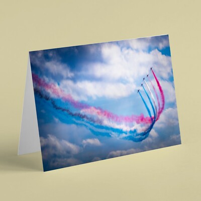 Red Arrows flying formation aircraft birthday card for husband dad ...