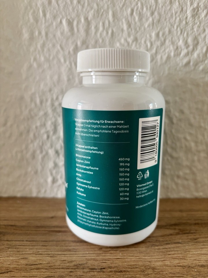 glukolin Vitamed 180 Kapseln Blutzucker Unterstützung vegan,glutenfrei OVP | eBay.de