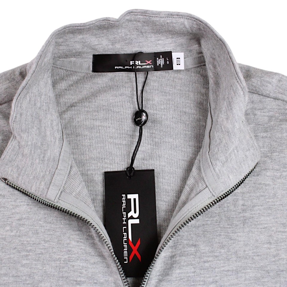 RLX Ralph Lauren Jacket Mens L Gray Full Zip Mock Neck Golf Athletic ...