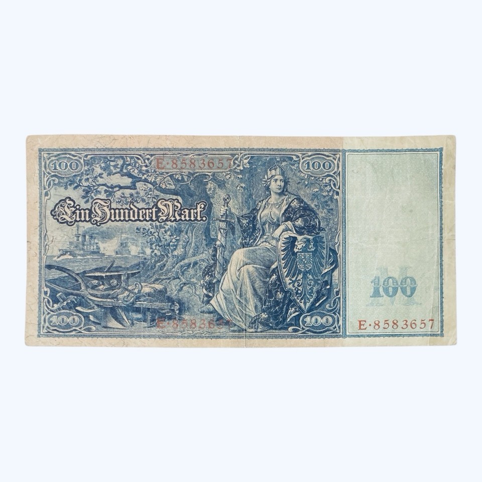 1910 GERMANY OLD 100 GERMAN MARKS BANKNOTE REICHSMARK (PRE - EURO) MARK ...