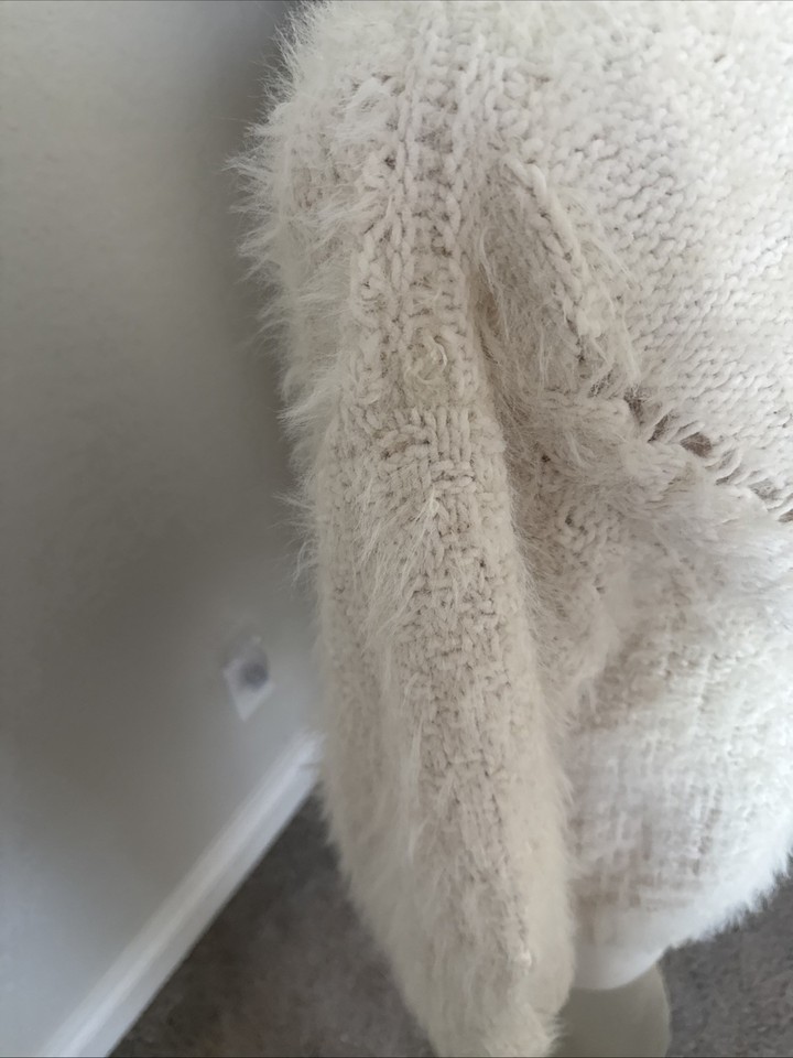 Off White 100%wool Lana Sweater Women Large Very Soft ,fury | eBay