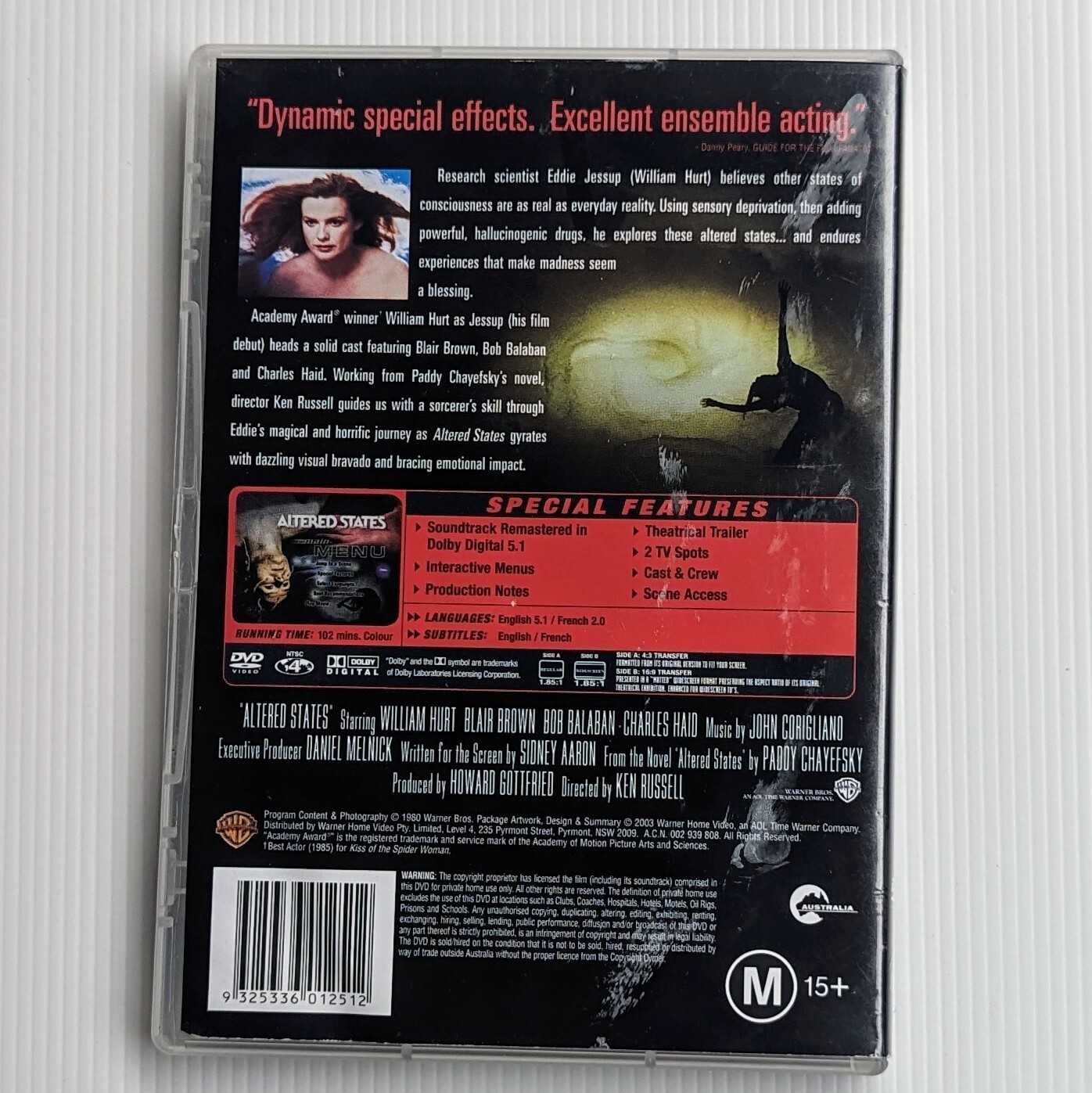 Altered States DVD (1980) Genuine Region 4 - William Hurt - ExRental ...