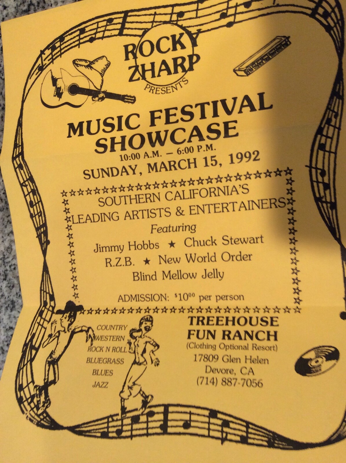 Treehouse Fun Ranch Devore California 1992 Rocky Zharp Flyer Brochure ...