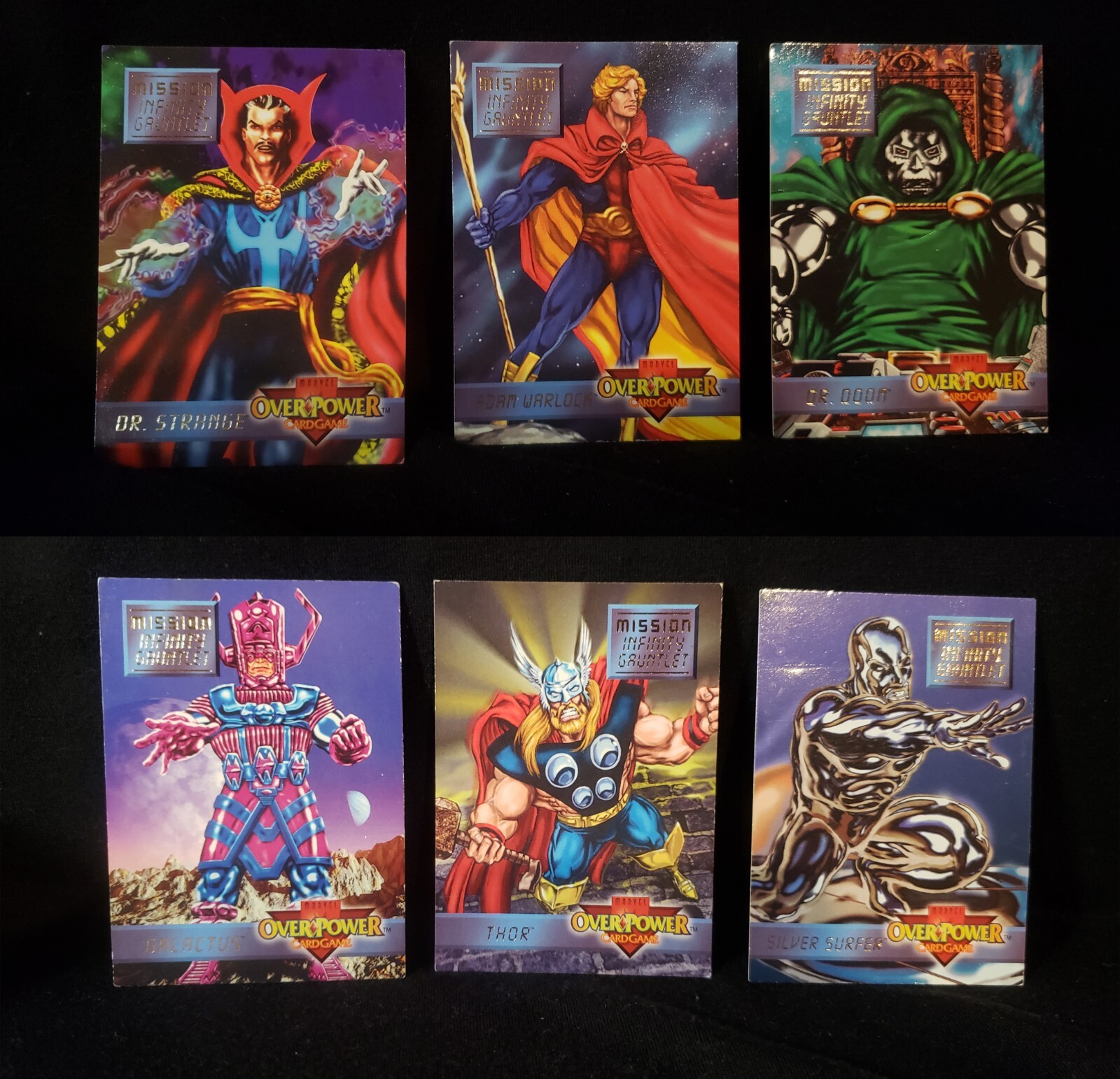 Marvel 1995 Mission Cards Infinity Gauntlet Overpower Card Game Cards 1 ...