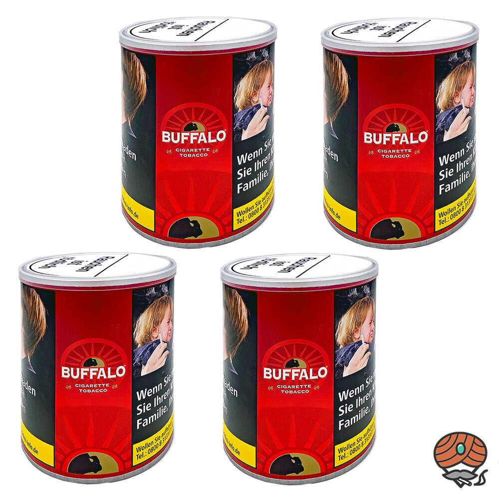 Buffalo Red / Rot Feinschnitt Zigarettentabak / Drehtabak 4x 140g Dose ...