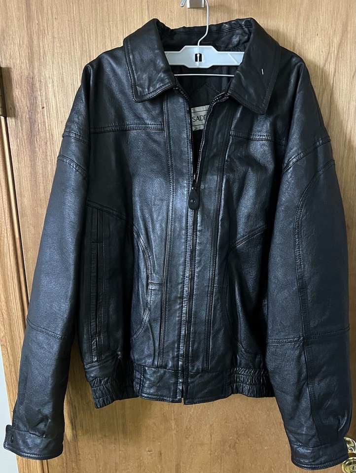 Saddlery Leather Jacket . Size XL. Shell: Genuine Leather. | eBay