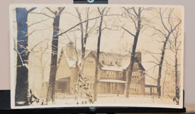 JOSEPH BANCROFT Family Home Mansion Snowy RPPC POSTCARD Real Photo | eBay
