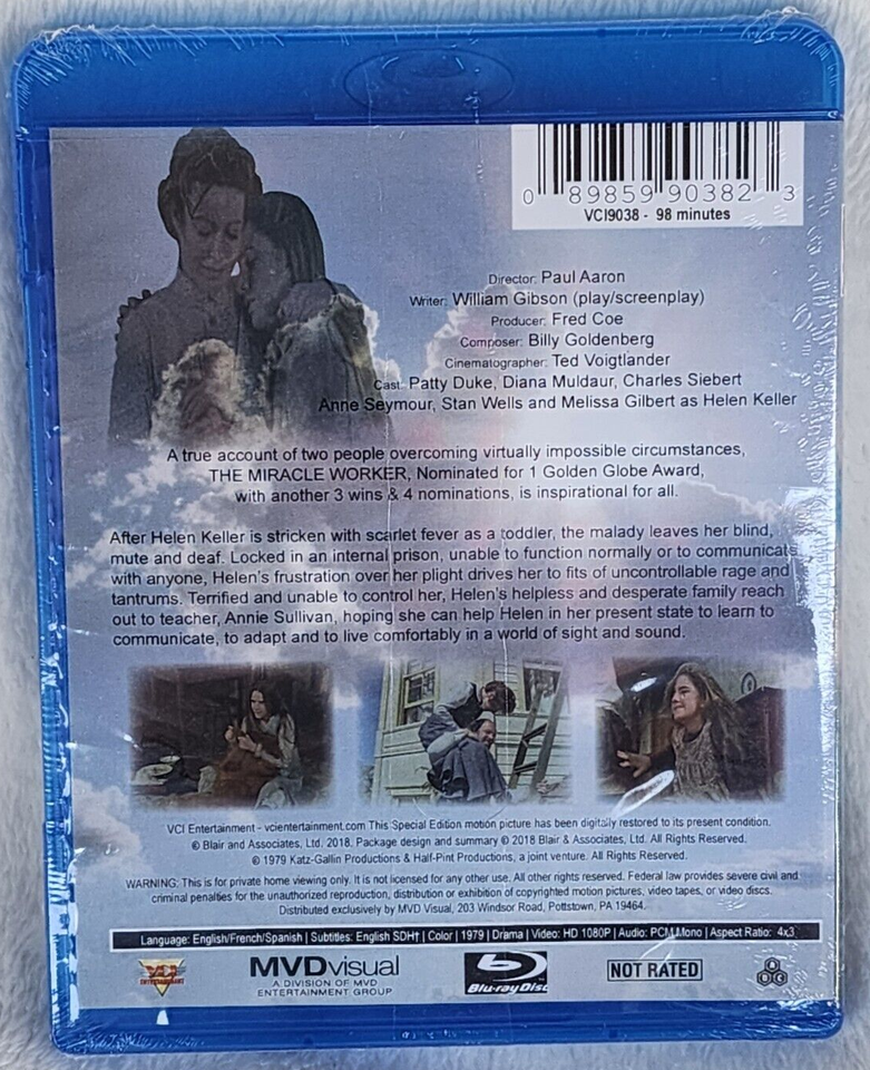 The Miracle Worker (Blu-ray, 1979, Helen Keller) Patty Duke, Melissa ...