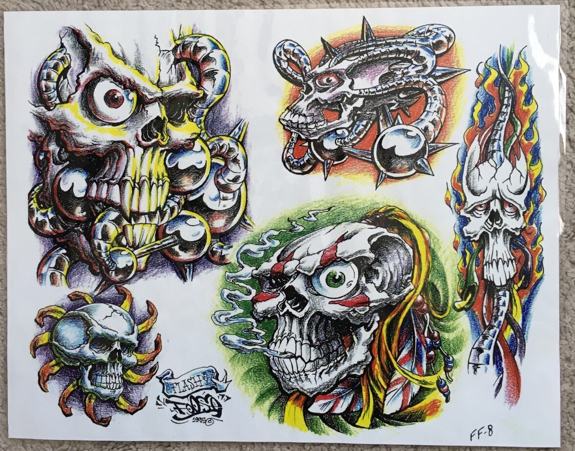 Skull Tattoo Flash Sheets