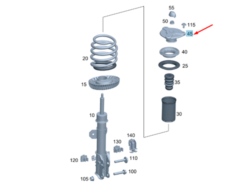 MB VITO W447 Front Spring Strut Support Bushing Mount A6393230720 NEW ...