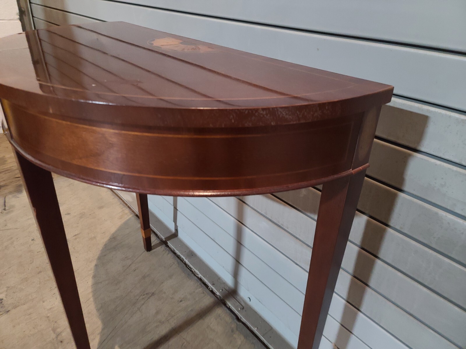 Baker Mahogany Demi Lune Hall Table Console Table Sunburst Satinwood ...