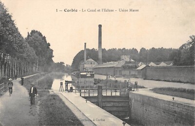 CPA 80 CORBIE LE CANAL ET ECLUSE USINE MASSE | eBay