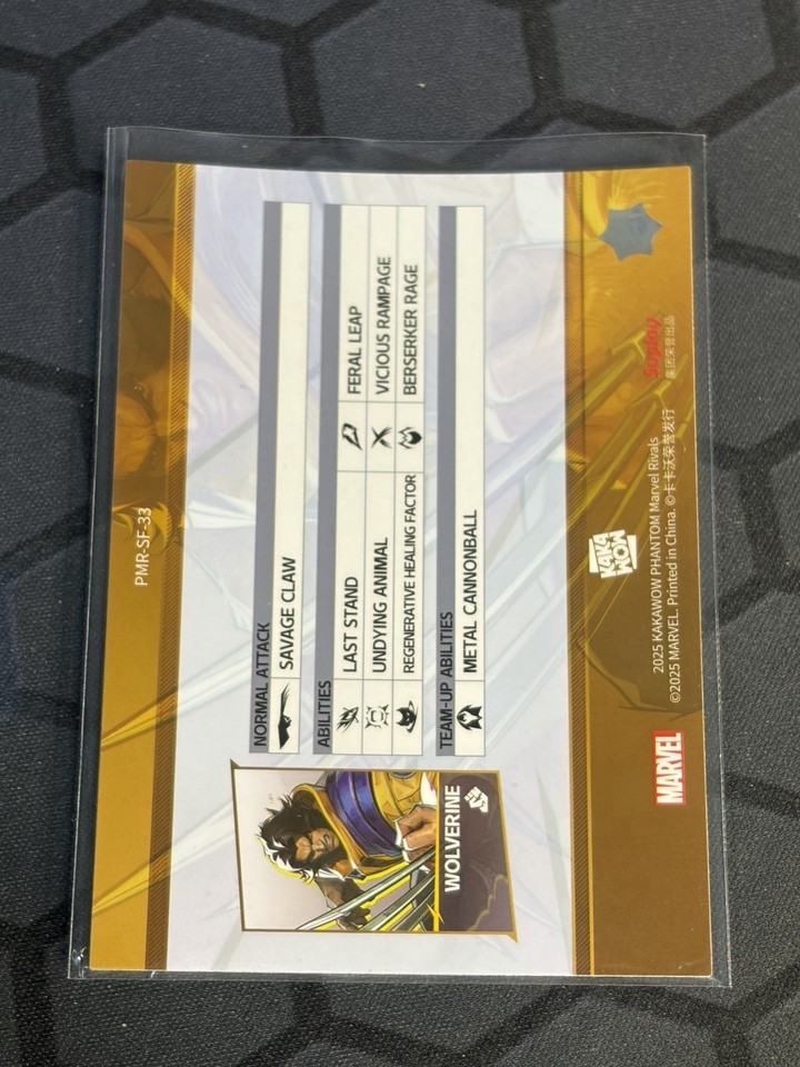 2025 Kakawow Phantom Marvel Rivals Identity Insert Wolverine #PMR-SF-33 ...