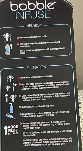 Bobble Filter, Infuse Bottle, 20 Ounces. NEW | eBay