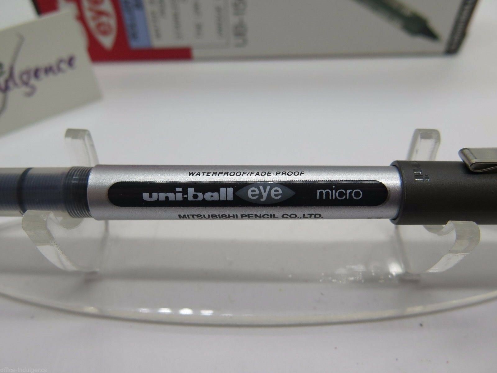 12 BLACK Uni-ball UB150 Eye Micro Pen 0.5mm S/Steel Tip Capped UB150BK ...