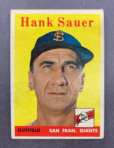 1958 Topps #378 Hank Sauer (San Francisco Giants) (A) | eBay