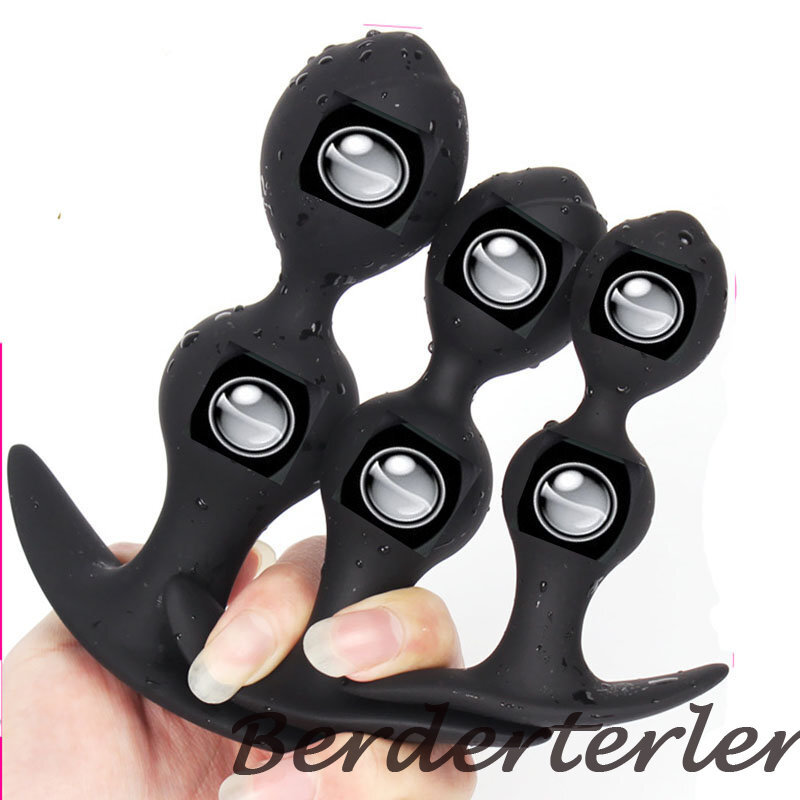 Rolling Bead Vibrating Anal Plug Dildo Butt Plug Pull Bead Masturbators ...