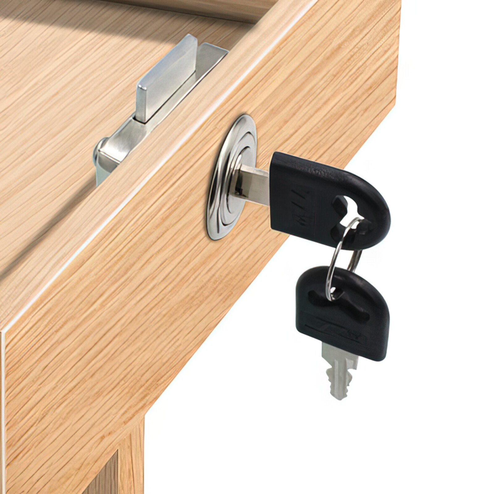 1Set Cabinet Drawer Lock with 2 Keys Zinc Alloy Safty Latch Furniture ...