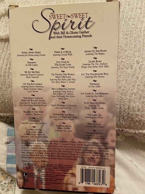 Sweet, Sweet Spirit by Bill & Gloria Gaither (Gospel) (VHS, Sep-1999 ...