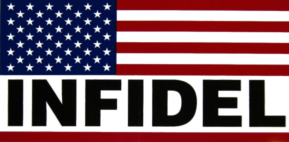 Wholesale Lot of 6 USA American Infidel Flag Decal Bumper Sticker | eBay
