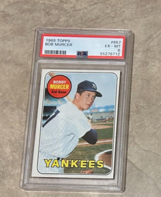 1969 Topps Bobby Murcer #657 New York Yankees PSA Graded 6 EX-MT High ...