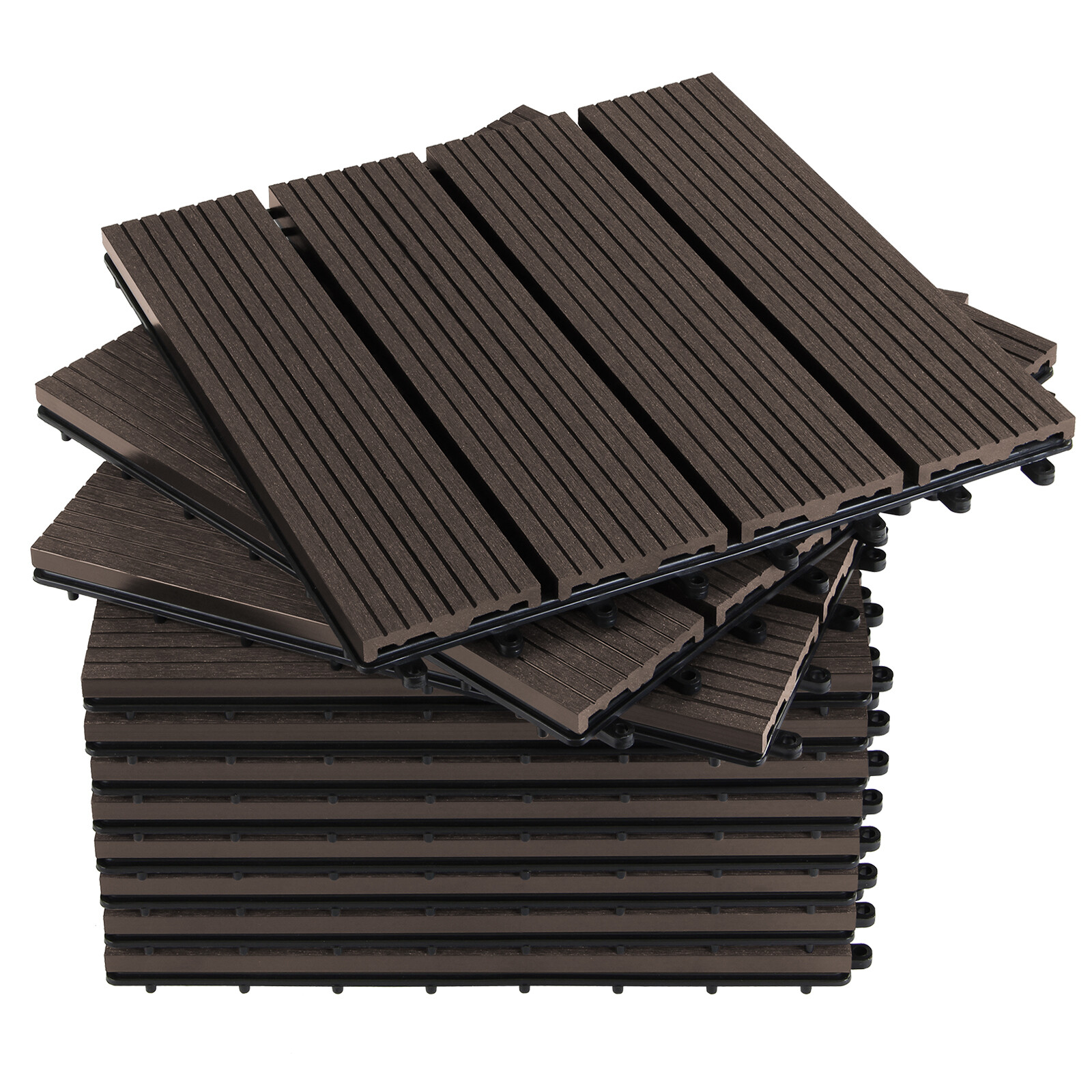 WPC Fliesen 30 x 30 Terrassenfliesen Klicksystem Fliese Holzoptik ...