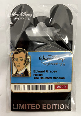 Disney Pin WDI Cast I.D. Badge Haunted Mansion Edward Gracey LE | eBay