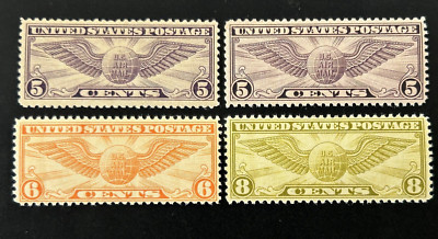 US Airmail Airpost Set of 4 Winged Globe C12 C16 C17 C19 MH/MNH F/VF XF ...