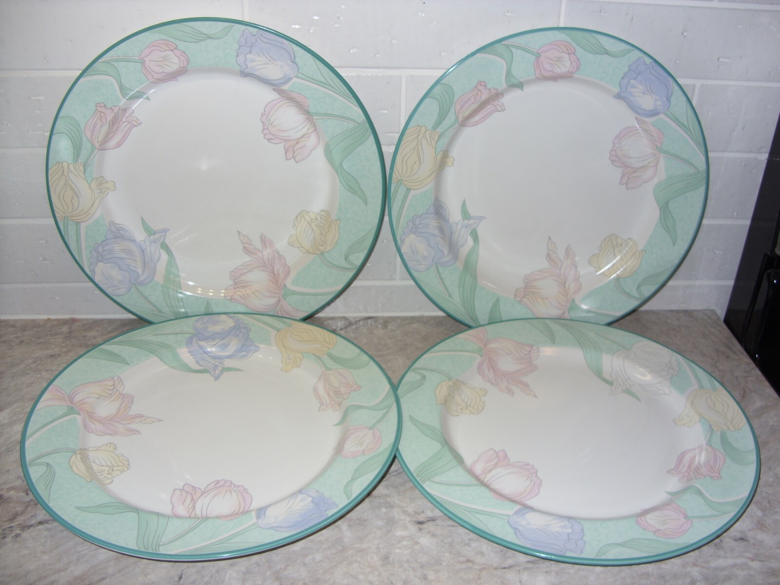 Newcor Design Concepts Furio Chlora Turquoise Aqua Floral 4 Dinner ...
