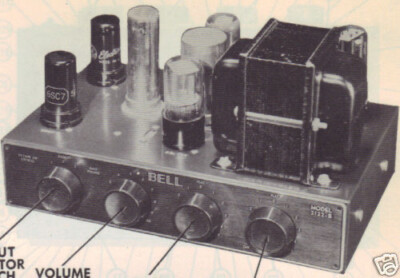 1953 BELL SOUND 2122B AMPLIFIER SERVICE MANUAL PHOTOFACT SCHEMATIC TUBE ...
